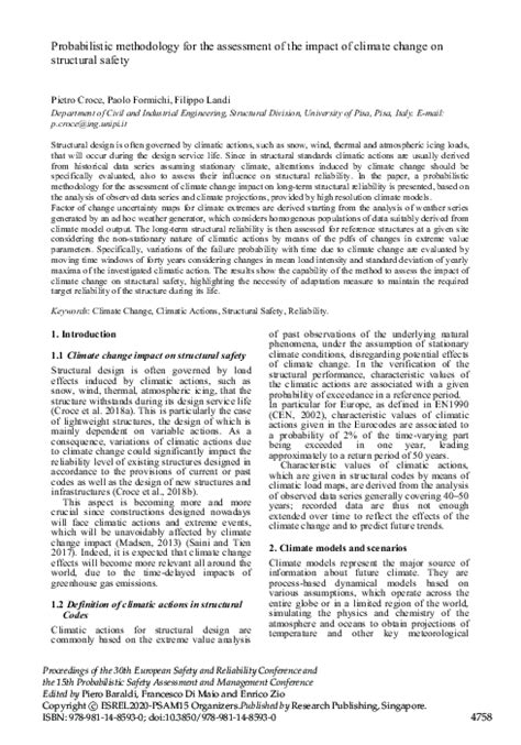 Pdf Probabilistic Methodology For The Assessment Of The Impact Of