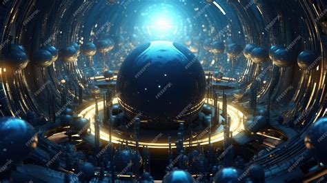 Premium Photo Fantasy Abstract Scifi Technology Background With Blue Cyberpunk Style