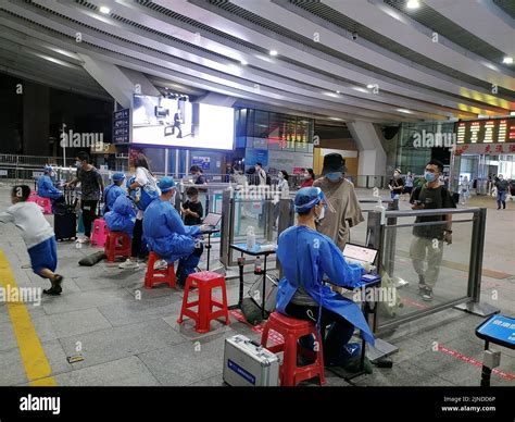 Shenzhen China Passengers Entering Shenzhen By High Speed Rail Must