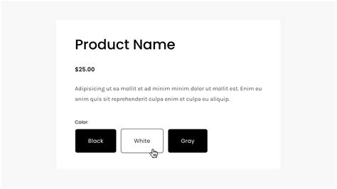 Product Variant Buttons Selected Button Style Ghost Plugins
