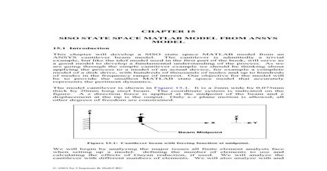 Chapter 15 Siso State Space Matlab Model From Ansys