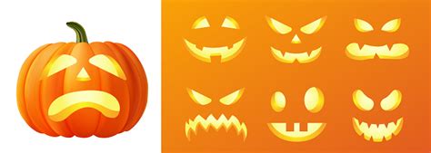 해피 할로윈 3d 현실적인 무서운 잭 랜턴 다른 얼굴 세트 컬렉션 0명에 대한 스톡 벡터 아트 및 기타 이미지 0명 미스터리 벡터 Istock