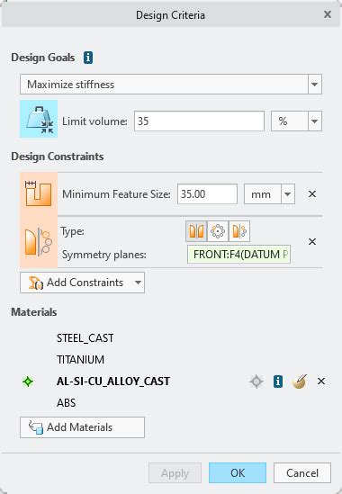 Support For Minimum Feature Size In Generative Design