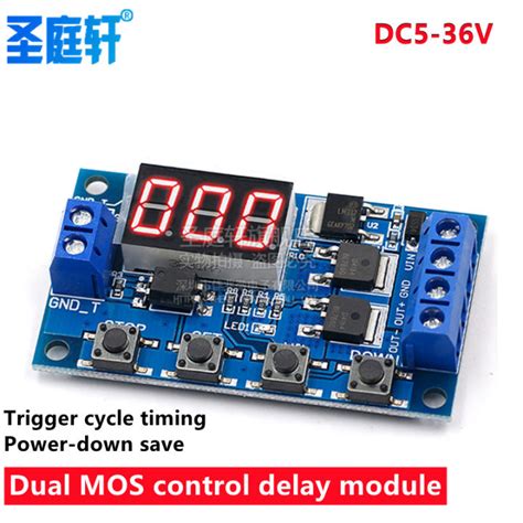 Dc12v 24v Dual Mos Led Digital Time Delay Relay Trigger Cycle Timer Delay Switch Circuit Board