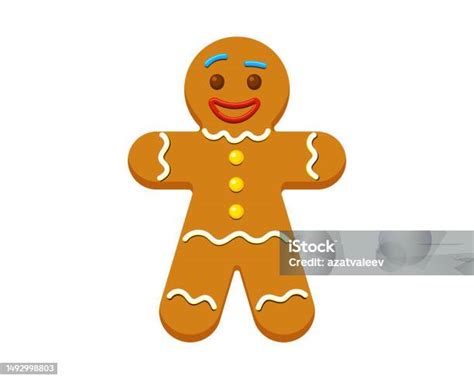 진저 브레드 맨 쿠키 크리스마스 패스트리 축제 만화 플랫 벡터 격리 된 그림 진저브레드 남자에 대한 스톡 벡터 아트 및 기타 이미지 진저브레드 남자 귀여운 벡터