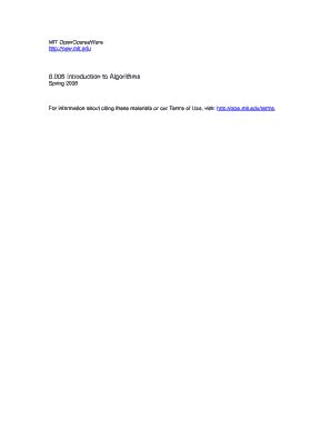 Fillable Online Ocw Mit Introduction To Algorithms Mit