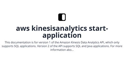 Aws Kinesisanalytics Start Application Fig