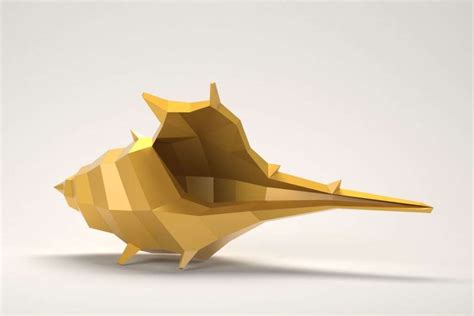 3d Papercraft Nautilus Shell Diy Polygonal Sculpture Template