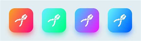 Plier Solid Icon In Square Gradient Colors Repair Tool Signs Vector