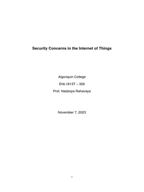 Research Project Report Pdf Internet Of Things Computer Security