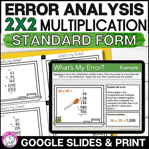Error Analysis 2 Digit By 2 Digit Multiplication Standard Form Google