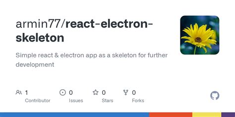 Github Armin React Electron Skeleton Simple React Electron App As A Skeleton For Further
