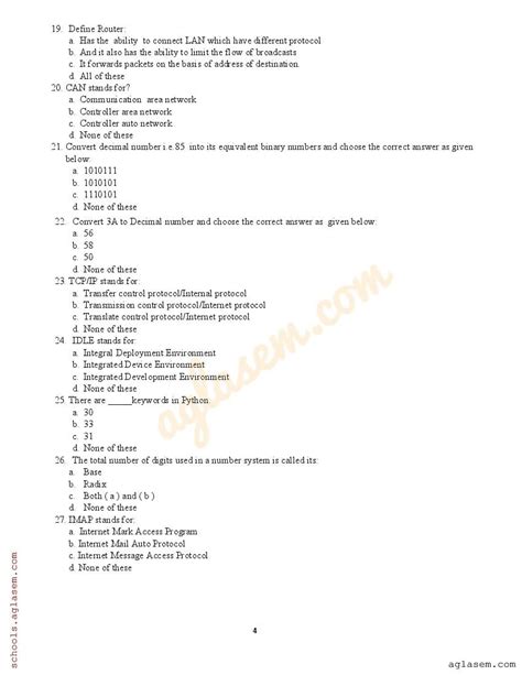 Class 8 Computer Science Sample Paper Half Yearly Exam 2025 8th Computer Science Half Yearly