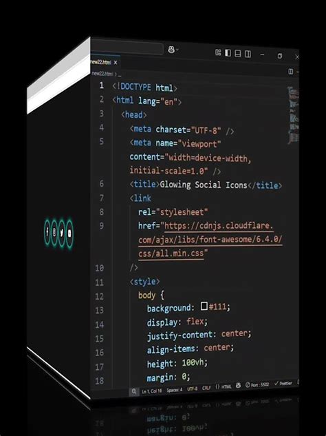 Glowing Social Media Icons Hover Effect Using Html And Css Viral Ui