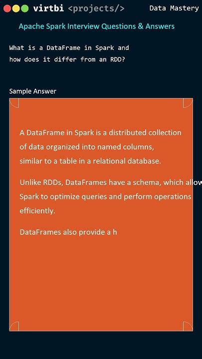 Understanding Dataframes In Apache Spark Interview Question Answered