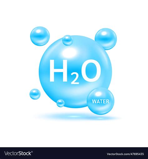 Water H2o Molecule Models Blue Royalty Free Vector Image