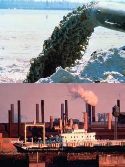 Two Photos Showing Point Source And Nonpoint Source Pollution Top Point Source Pollution