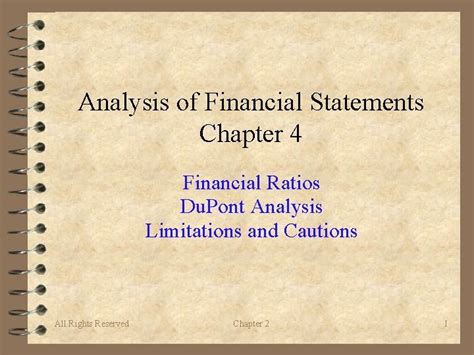 Analysis Of Financial Statements Chapter 4 Financial Ratios