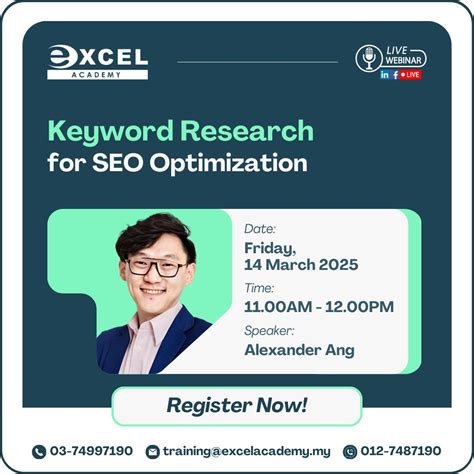Excelacademy Webinar Skillup Professionalgrowth Seo Exceltips Excel Academy Malaysia