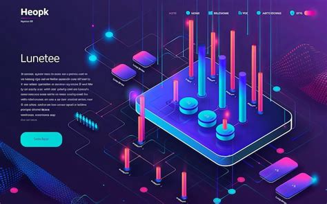 Isometric Landing Page For Data Classification System Of Electronic