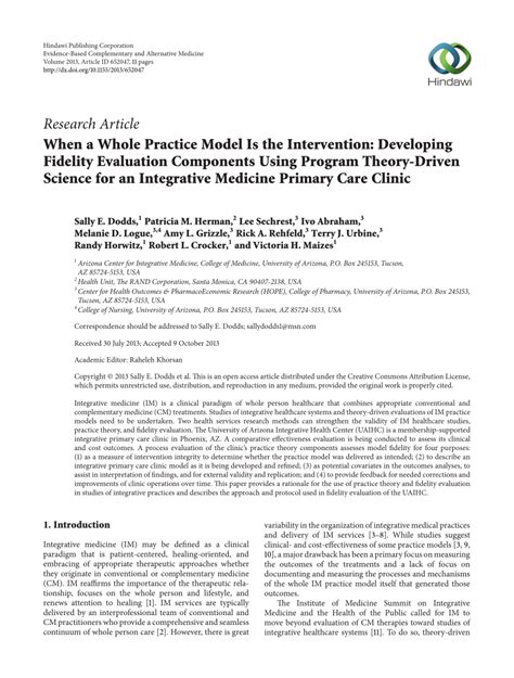 PDF When A Whole Practice Model Is The Intervention Developing