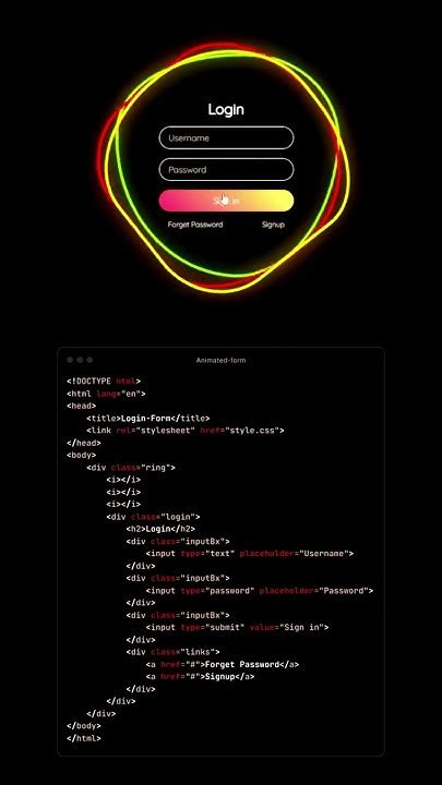 Create A Stylish Login Page Using Html And Css Step By Step Tutorial For Beginners Coding