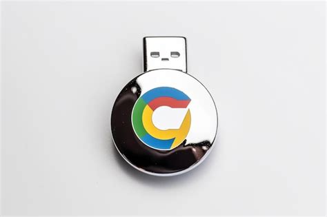 Chrome Usb Stick On Clean White Backdrop Premium Ai Generated Image