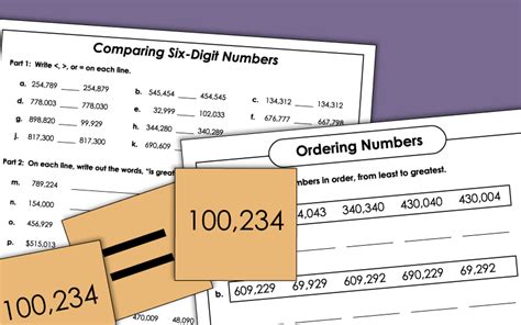 Comparing And Ordering 6 Digit Numbers Worksheets