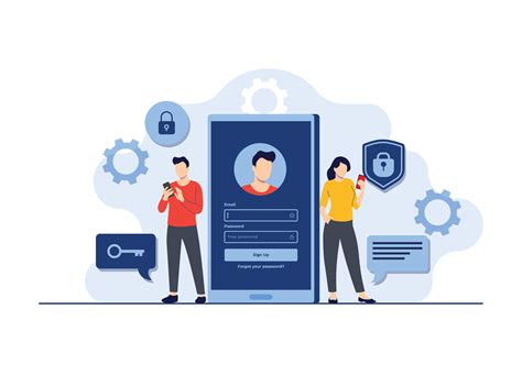 Data And Account Protection Concept Flat Vector Illustration Password Secure Access On