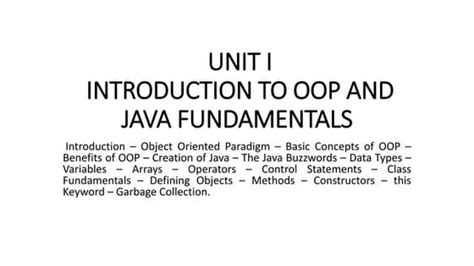 oops in java pptx programming languages computing