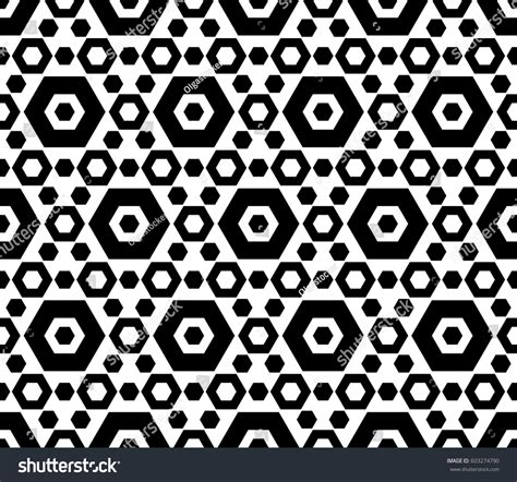 Vector Monochrome Texture Black White Hexagonal Stock Vector Royalty