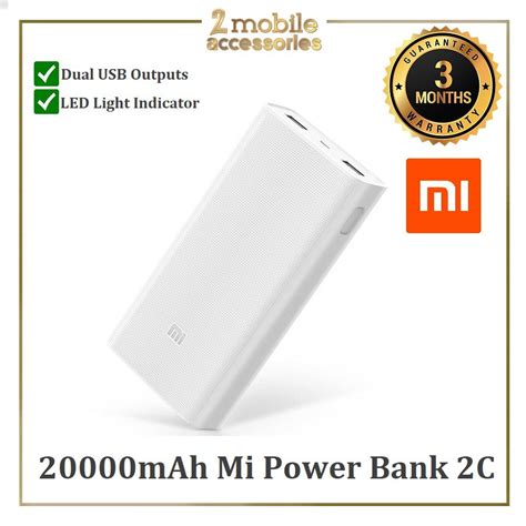 Original Xiaomi Mi Power Bank C Mah Dual Usb Port Output Powerbank W Max Shopee