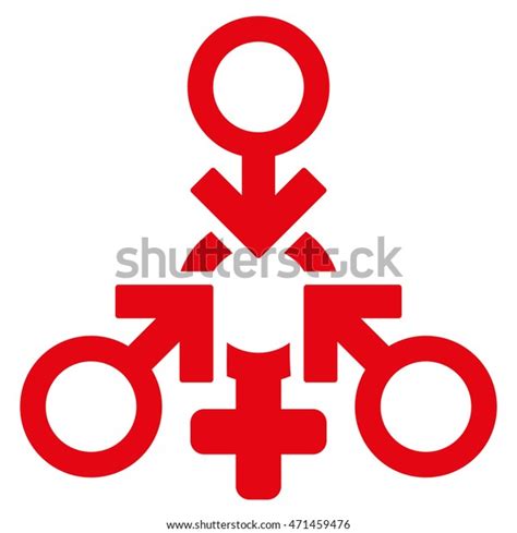 Triple Penetration Sex Icon Glyph Style Stock Illustration