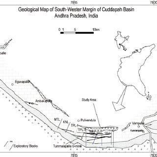 Geological Map Of The South Western Part Of The Cuddapah Basin Showing Download Scientific