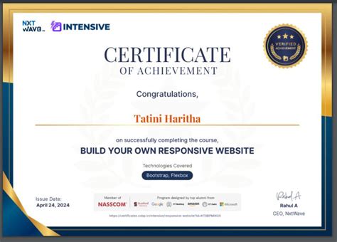 Haritha Tatini On Linkedin Teamnxtwave Nxtwave Ccbp Rahulattuluri