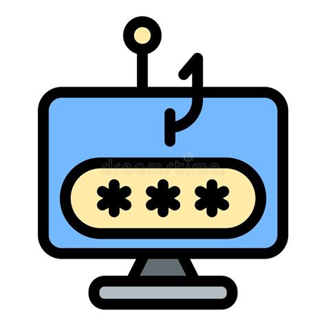 Phishing Icon In Flat Line Style Representing Online Scams Identity Theft And Cybersecurity