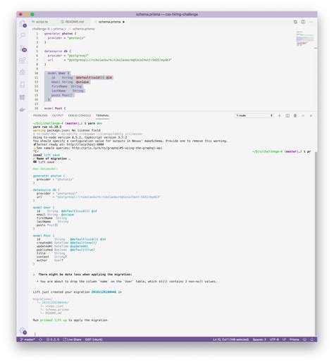 `prisma migrate save` and `prisma migrate up` hang upon migration