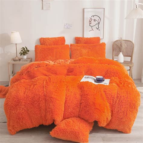 Xege Plush Shaggy Duvet Cover Set Luxury Ultra Soft Fluffy Faux Fur