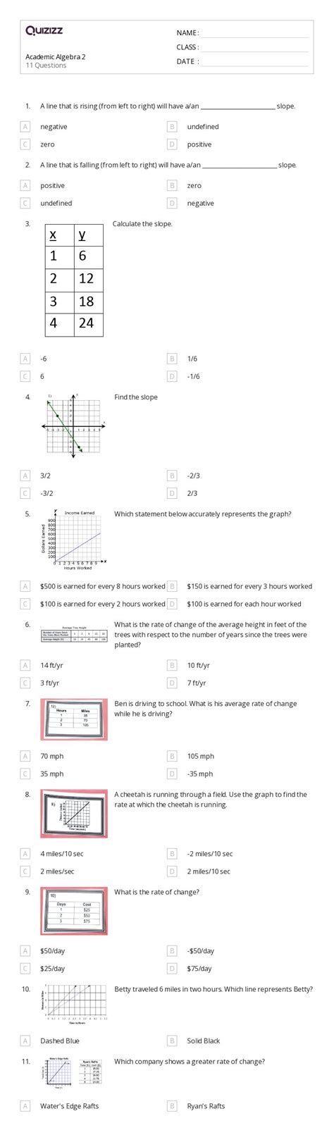 50 Algebra 2 Worksheets On Quizizz Free And Printable