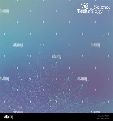 Geometric Blue Background Molecule And Communication Connected Lines