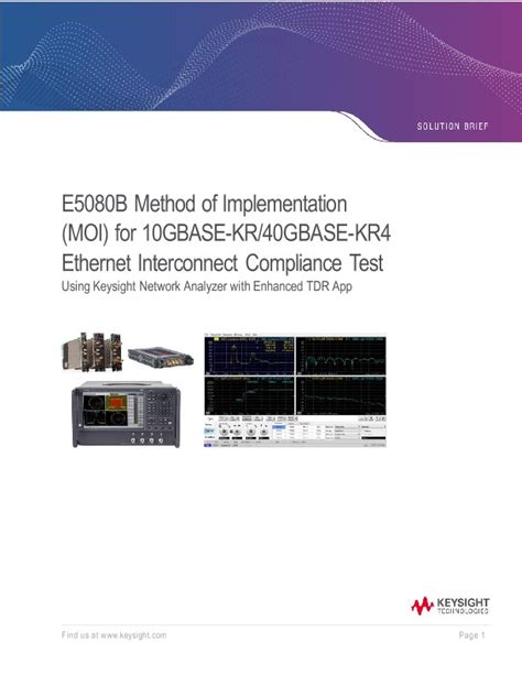E5080b Method Of Implementation Moi For 10gbase Kr 40gbase Kr4 Ethernet Interconnect