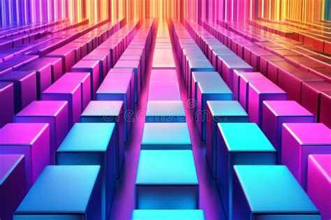 Colorful Abstract Boxes In A Vibrant Gradient Perspective Stock Illustration Illustration Of