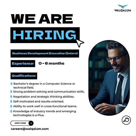 Walqalum On Linkedin Hiring Alert Business Development Executive Intern Experience 0 6…