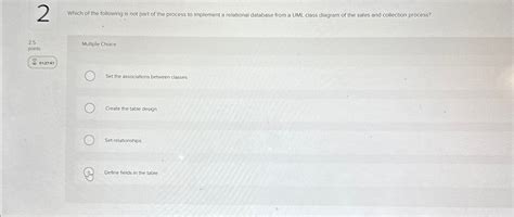 Solved Which Of The Following Is Not Part Of The Process To