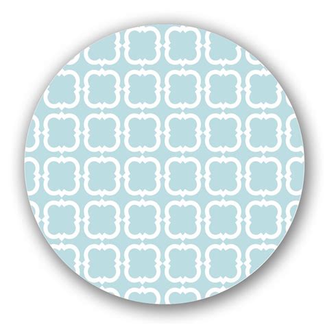 Blue Off White Geometric Custom Printed Lazy Susan Overstock
