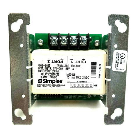 Simplex Truealert Isolator Installation Instructions Manual Pdf
