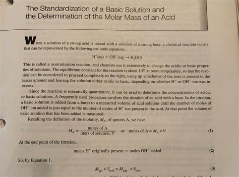 solved the standardization of a basic solution and the