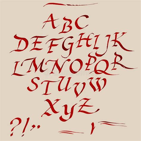 Hand Drawn Marker Artistic Font Stock Vector Illustration Of