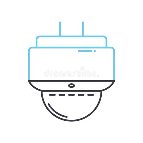 Security Camera System Line Icon Outline Symbol Vector Illustration