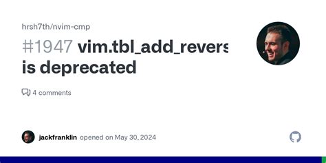 vim tbl add reverse lookup is deprecated · issue 1947 · hrsh7th nvim